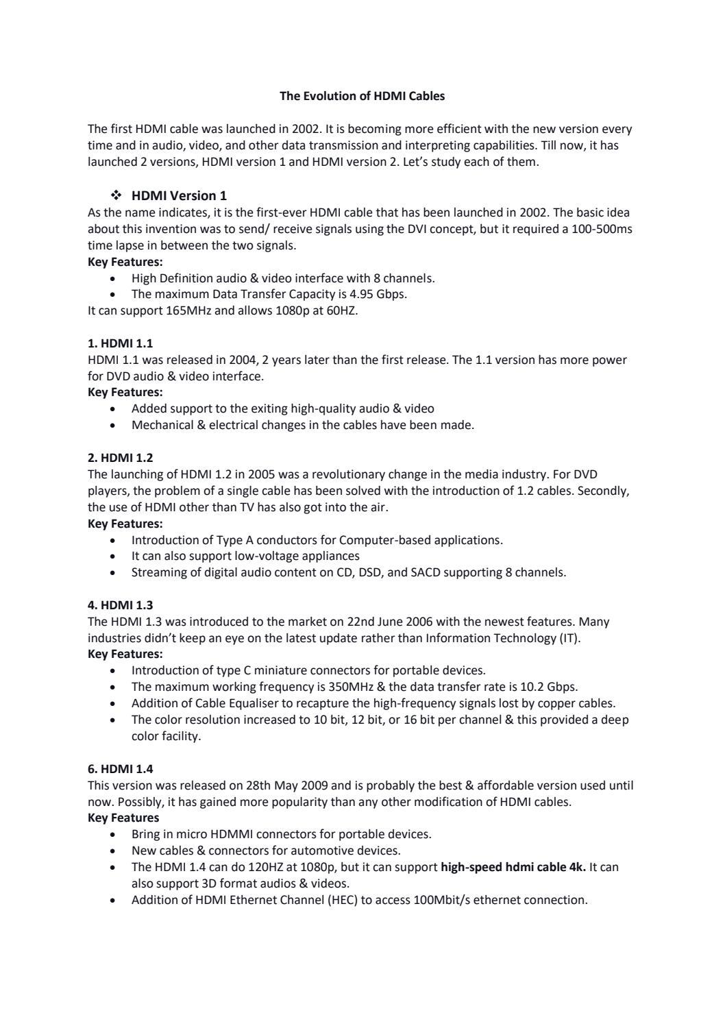 The Evolution of HDMI Cables by Angela Jey - Issuu