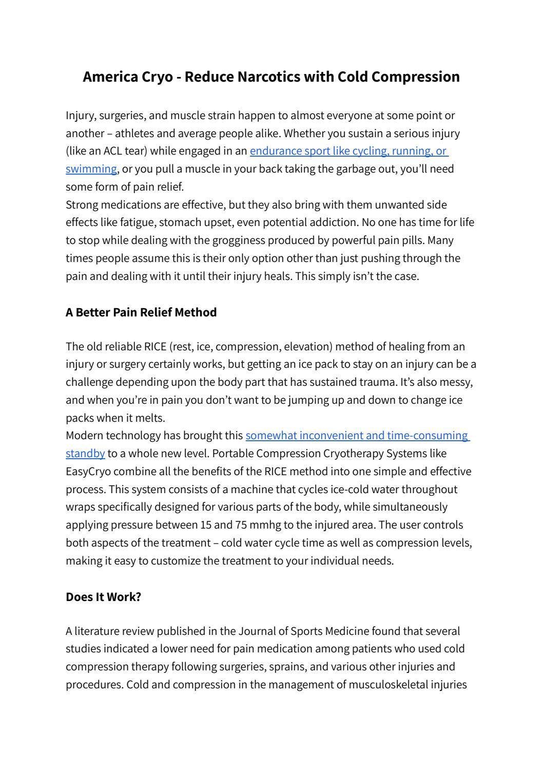 America Cryo - Reduce Narcotics with Cold Compression by AmericaCryo ...