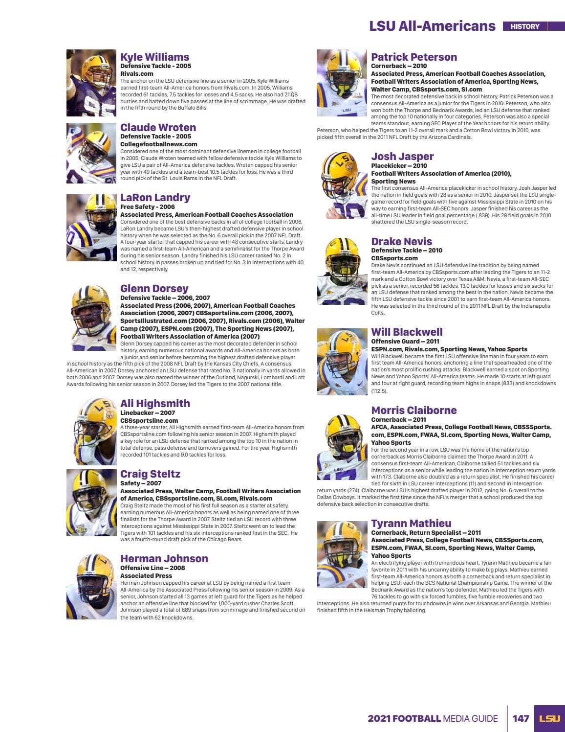 2021 LSU Football Media Guide by LSU Athletics - Issuu