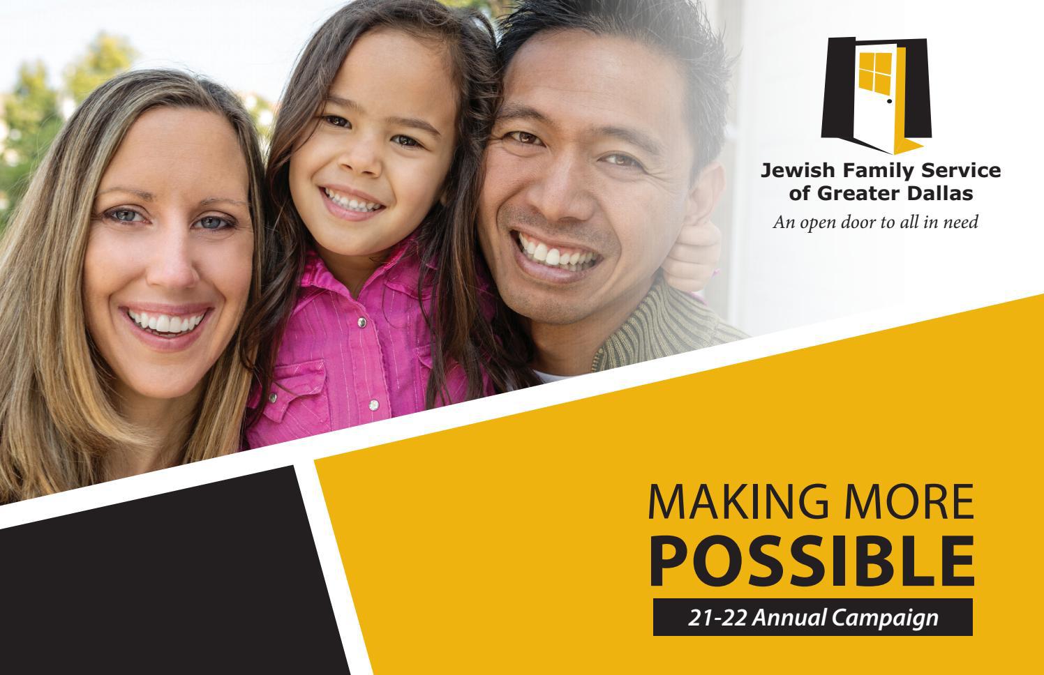 Making More Possible: Annual Appeal 2021 by Jewish Family Service of Greater Dallas - Issuu