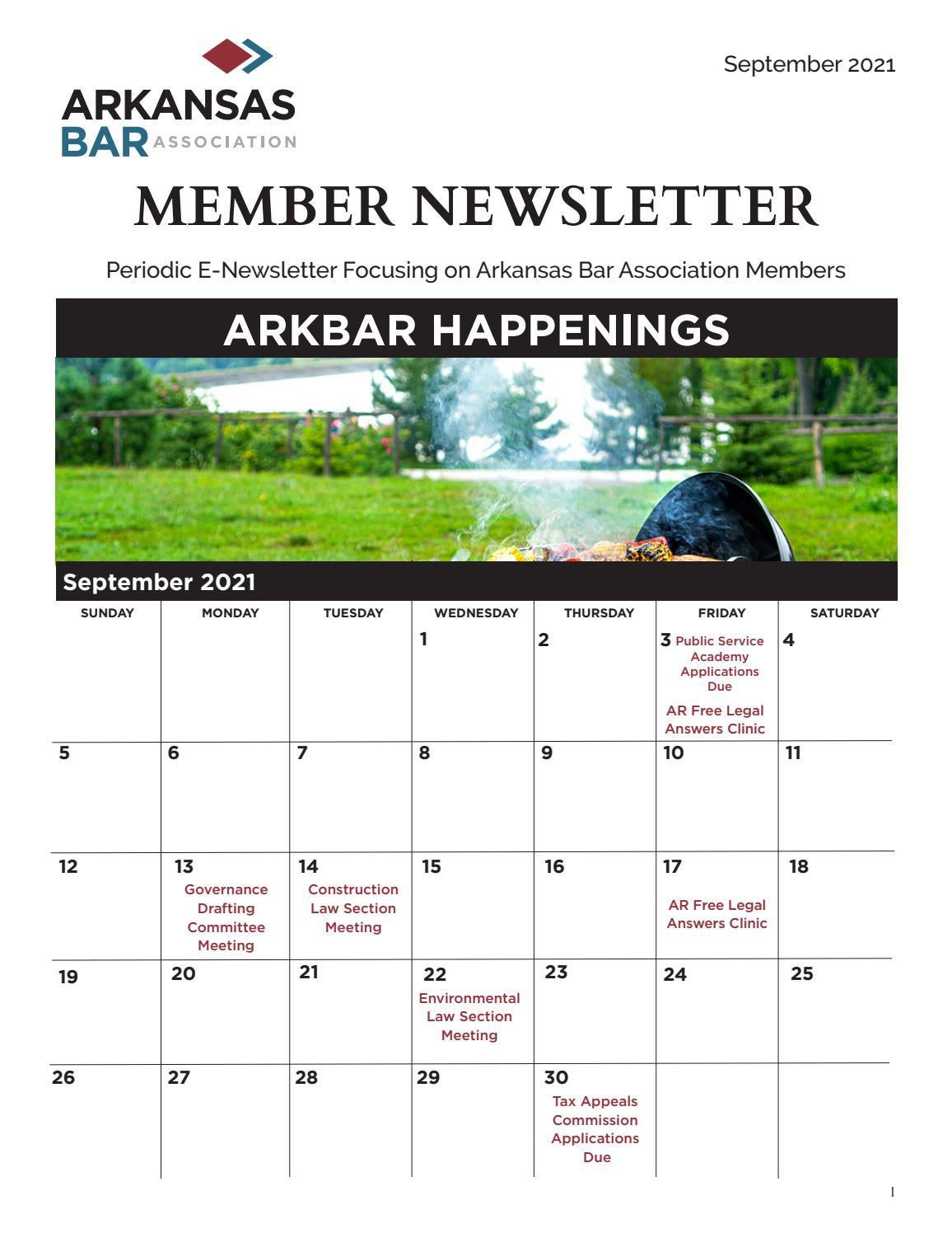 September 2021 Member Newsletter by Arkansas Bar Association - Issuu