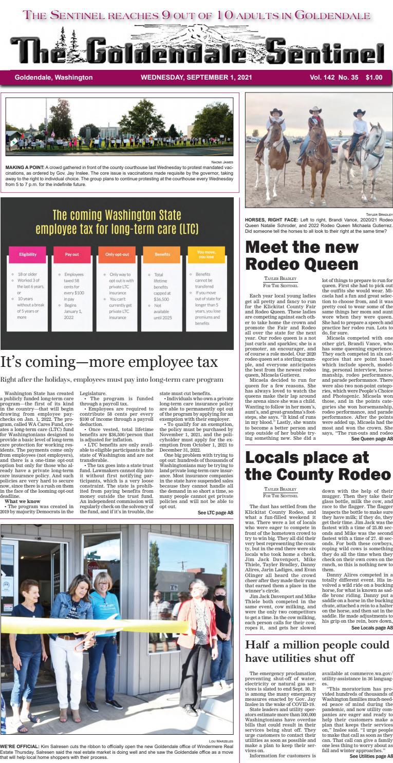 Goldendale Sentinel September 1, 2021 by Goldendale Sentinel - Issuu