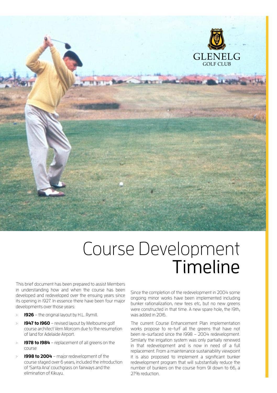 2021 Course Development: Timeline by Glenelg Golf Club - Issuu
