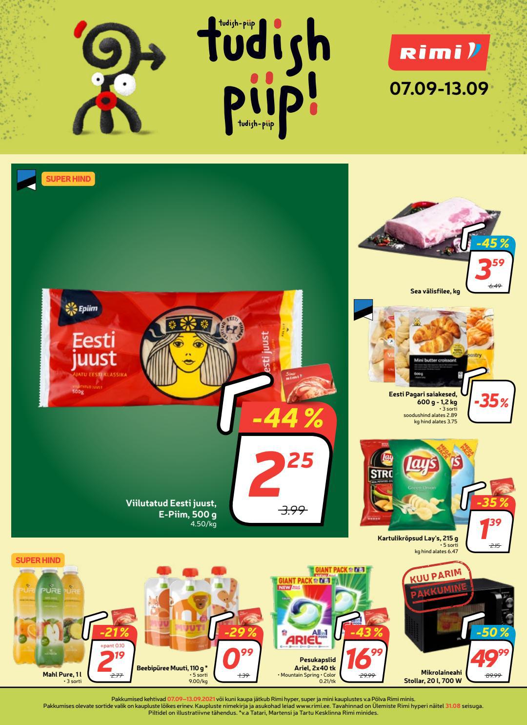 Rimi Tudish Piip kliendileht 07.09-13.09.2021 by Rimi - Issuu