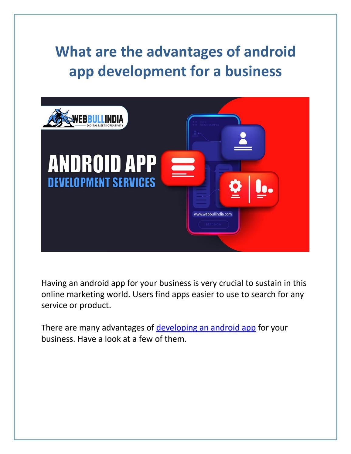 What are the advantages of android app development for a business by ...