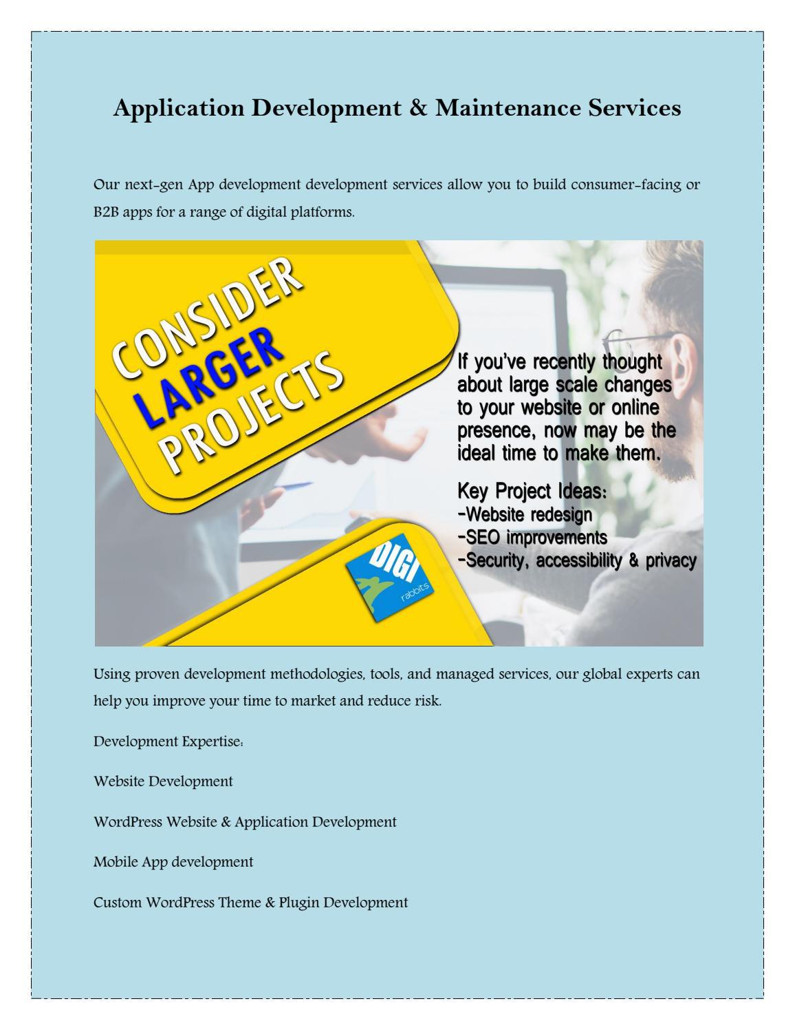 Application Development And Maintenance Services By Digirabbits Issuu