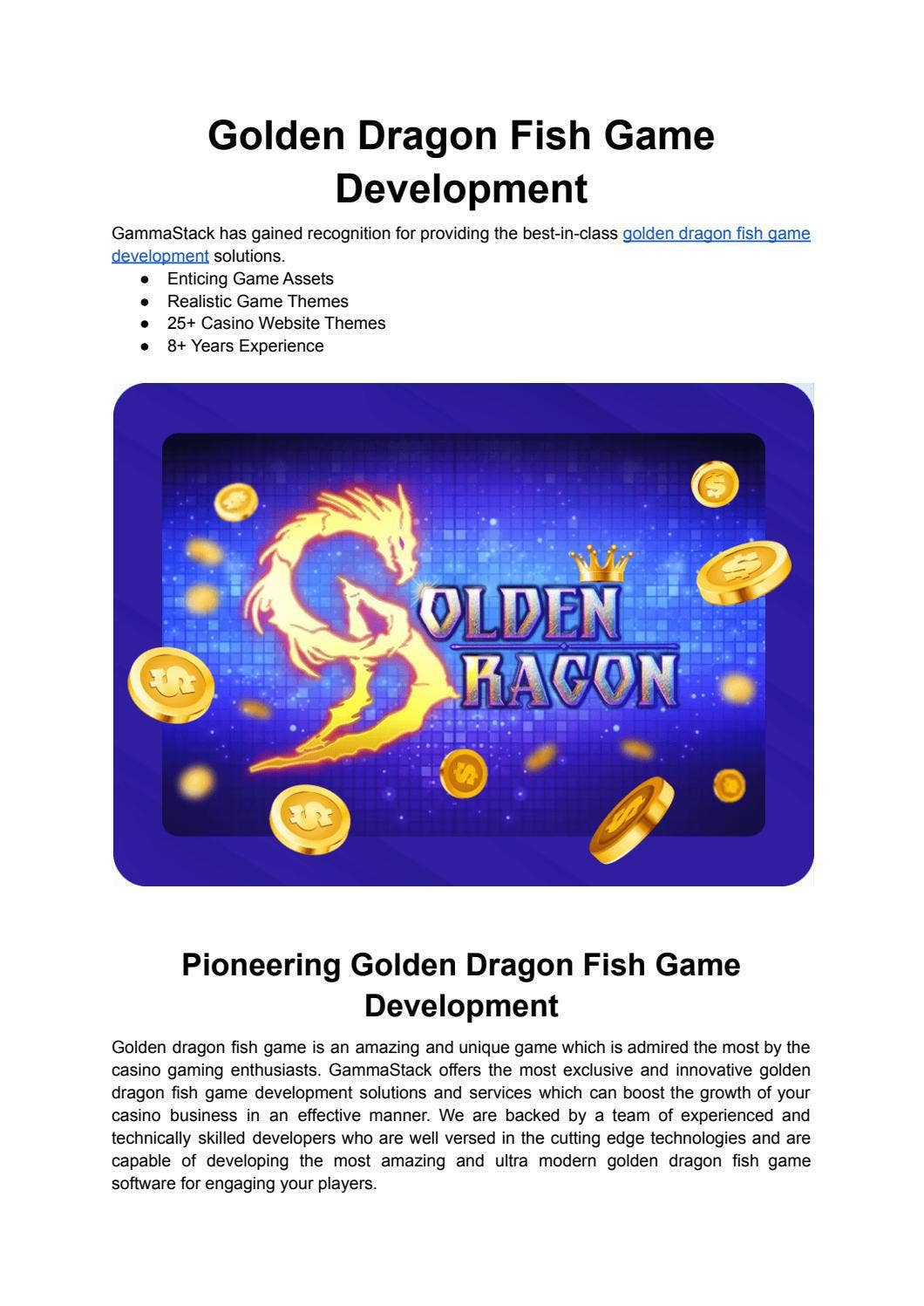Golden Dragon Fish Game Development by Josephemma - Issuu