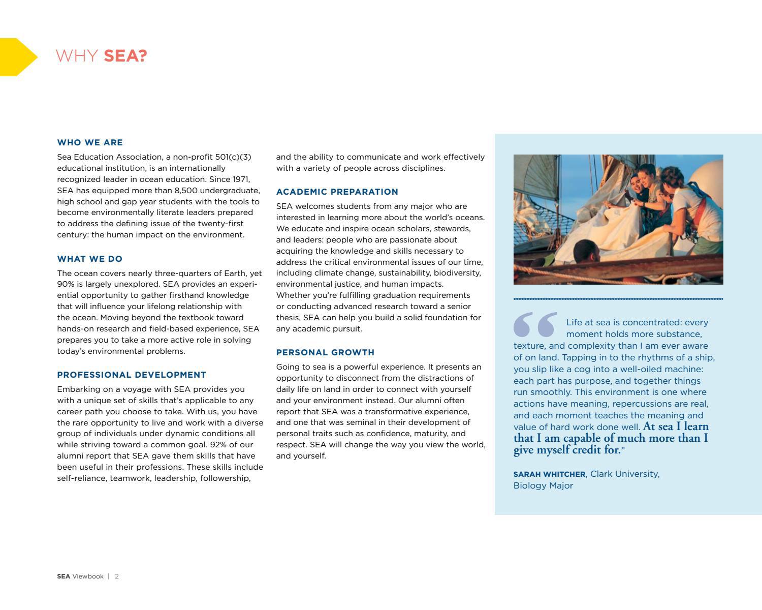 Sea Education Association 2021 - 2022 Viewbook by SEA Semester - Issuu