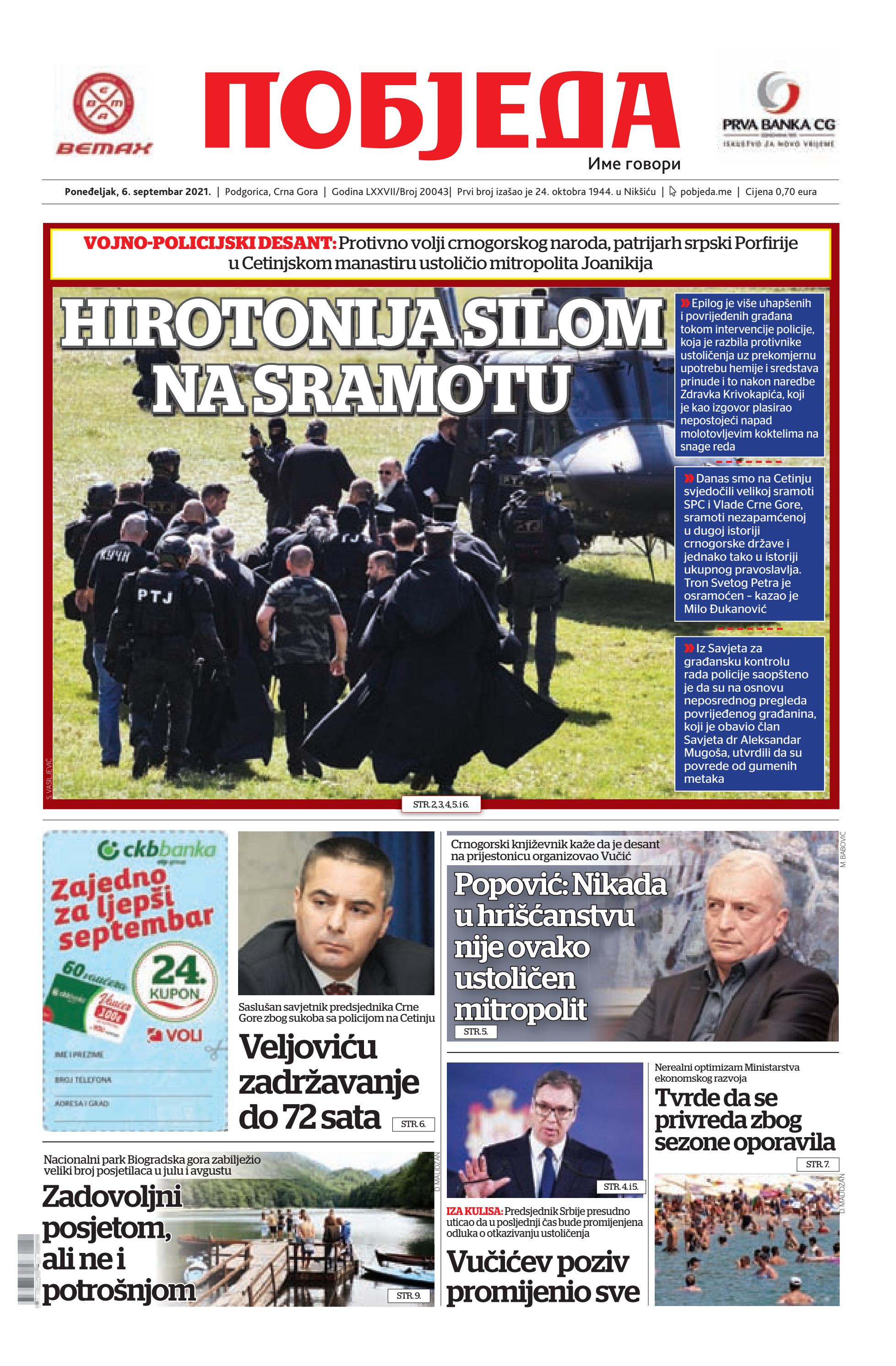 Dnevni list Pobjeda 06.09.2021. by Pobjeda - Issuu