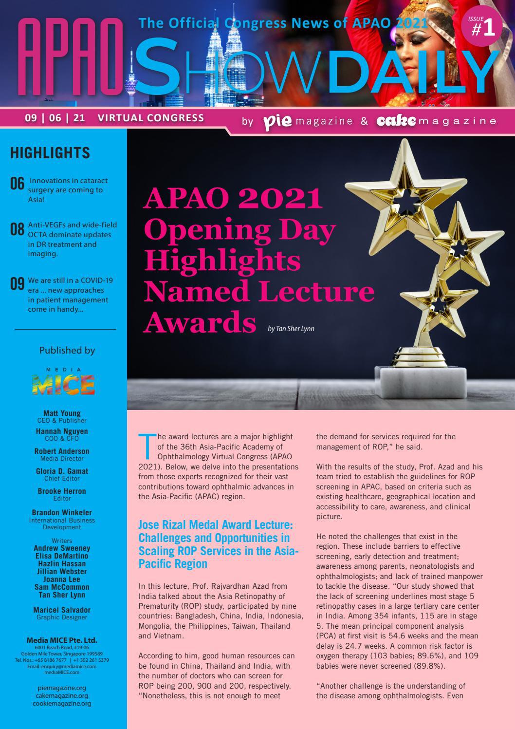 APAO 2021 SHOW DAILY – Issue 1 by Media MICE - Issuu