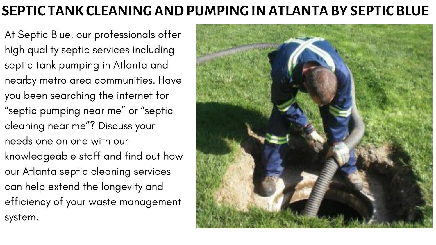 SEPTIC TANK CLEANING AND PUMPING IN ATLANTA BY SEPTIC BLUE by ...