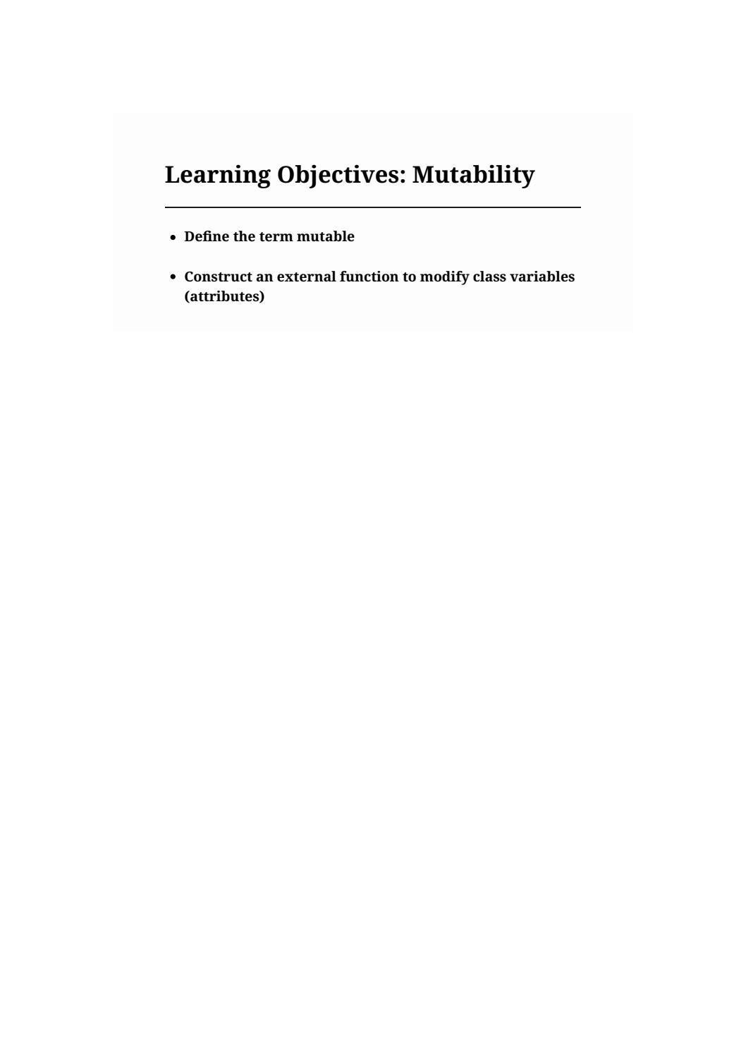 Learning Objectives: Mutability by Yvan Ngassa - Issuu