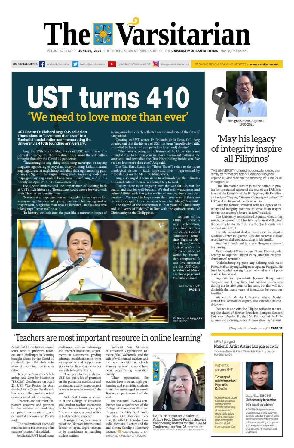 THE VARSITARIAN P.Y. 2020-2021 ISSUE 07 by The Varsitarian - Issuu