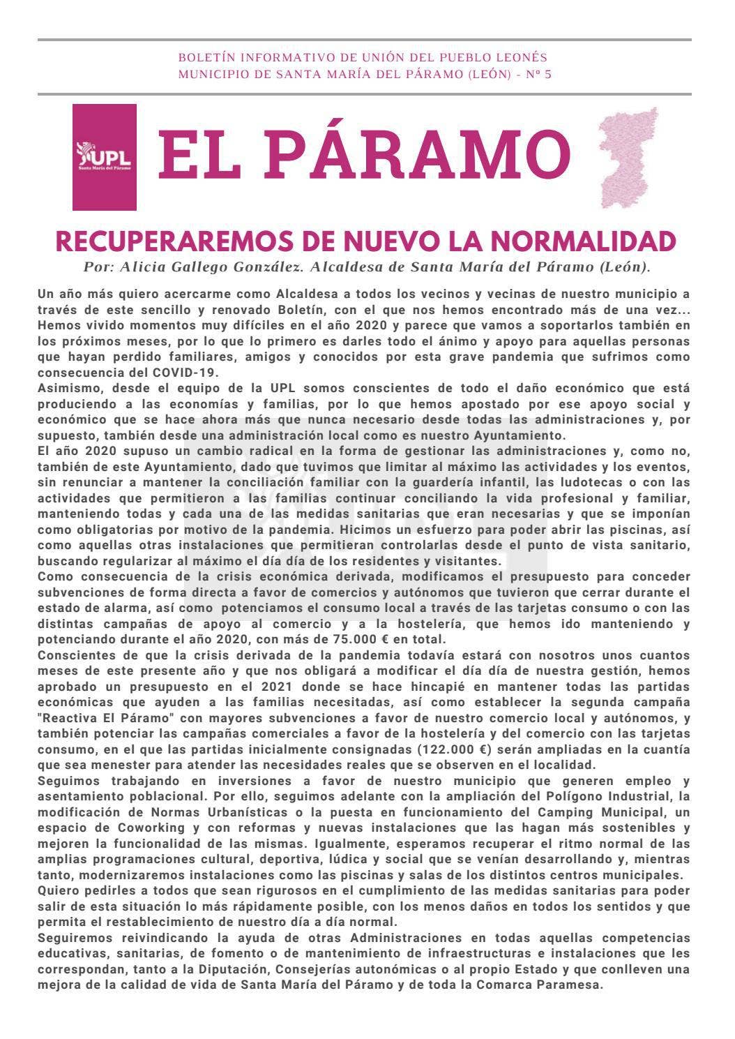 Santa Maria Paramo Boletin UPL nº5 - 2021 by editorialmic - Issuu