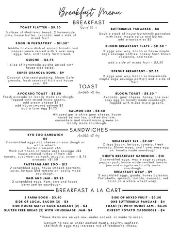 Spring Menu by bloomcafe - Issuu