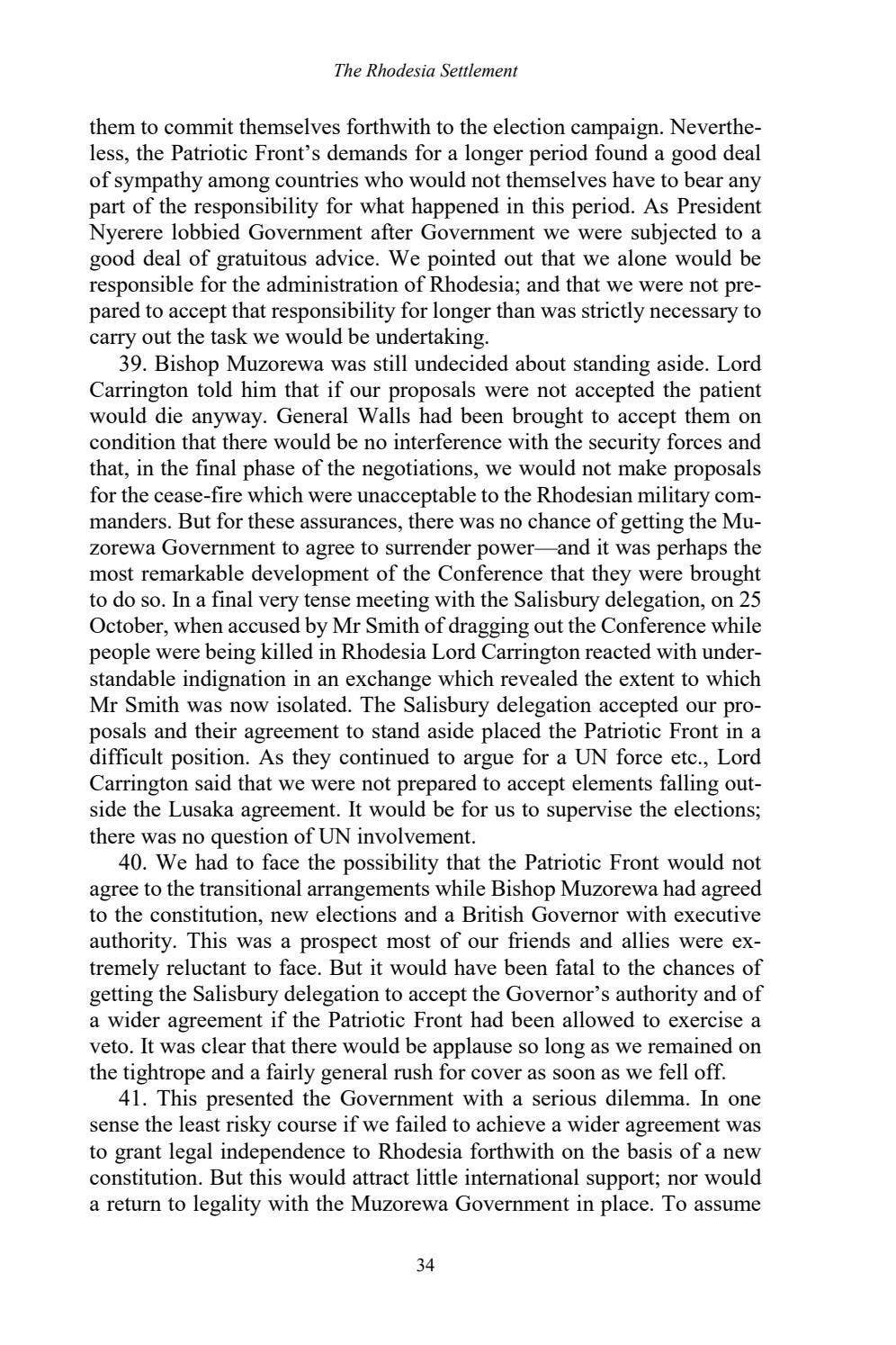 The Rhodesia Settlement, 1979-1980: An in-house study by FCDO ...