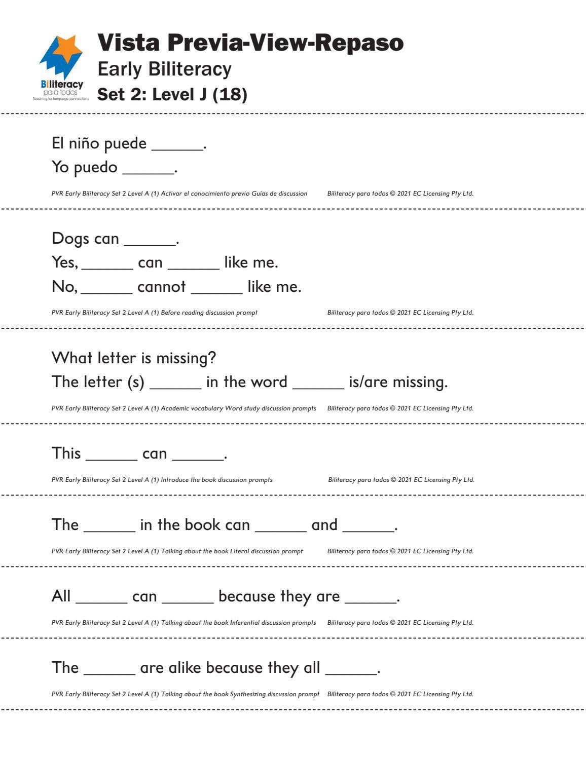 Set 2 Early Sentence Stems PVR by Okapi - Issuu