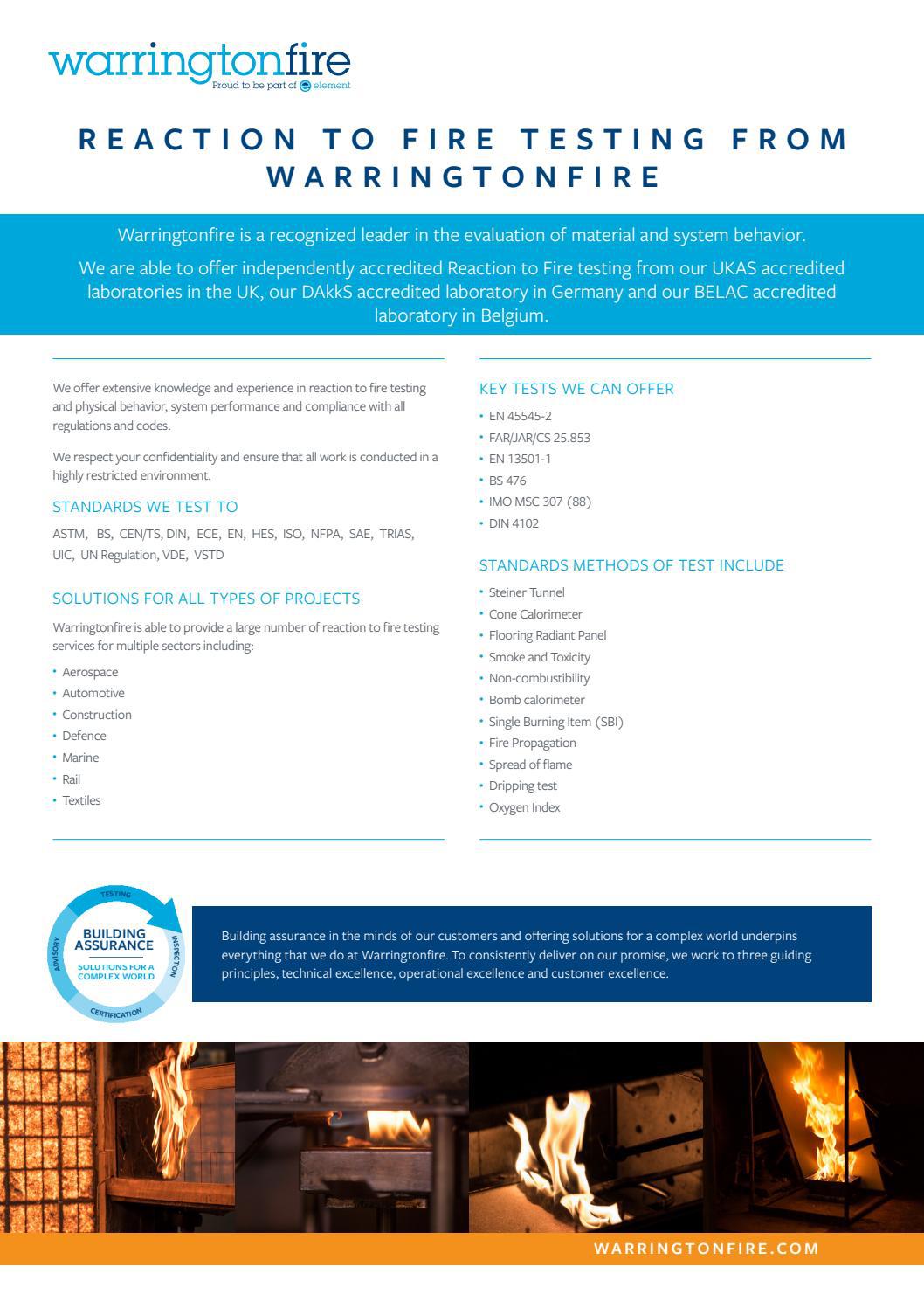 Warringtonfire Reaction to Fire Testing Services - Abdul Ahad contact ...