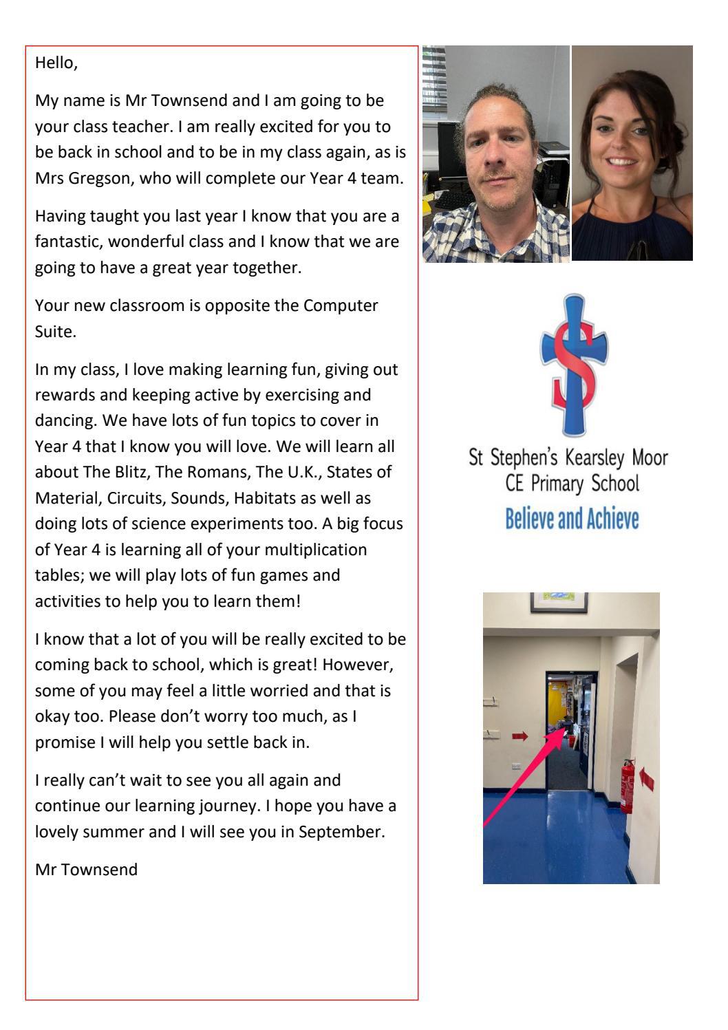 Year 4 Welcome Letter by Schudio - Issuu