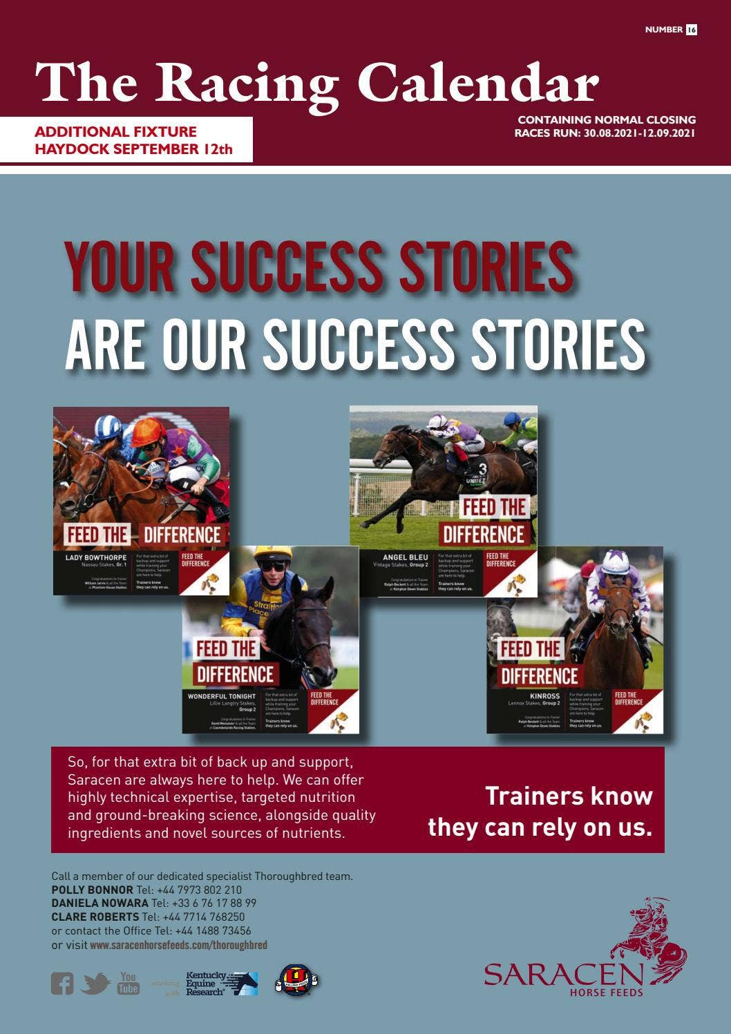 Racing Calendar - 30th August-12th September 2021 - Number 16 by ...