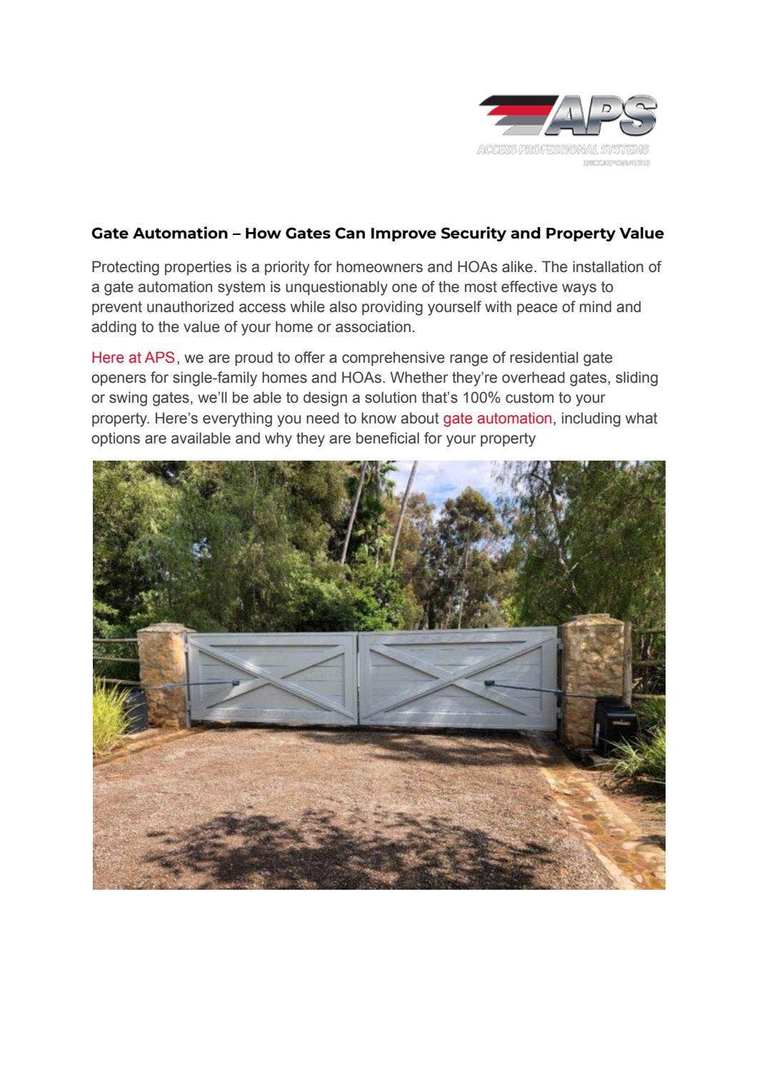 How Automatic Gate System Improved Security and Property Value by ...