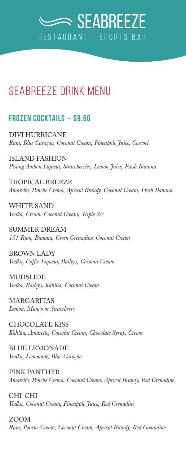 Aruba GLF Seabreeze Beverage Menu by Divi Resorts - Issuu