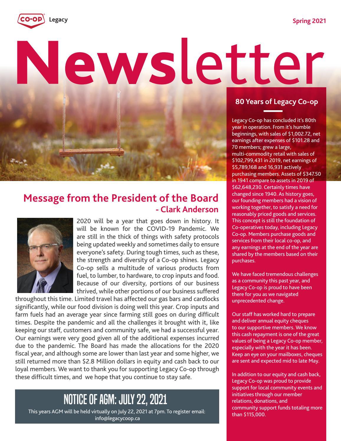 Legacy Co-op Spring Member Newsletter by Legacy Co-op - Issuu