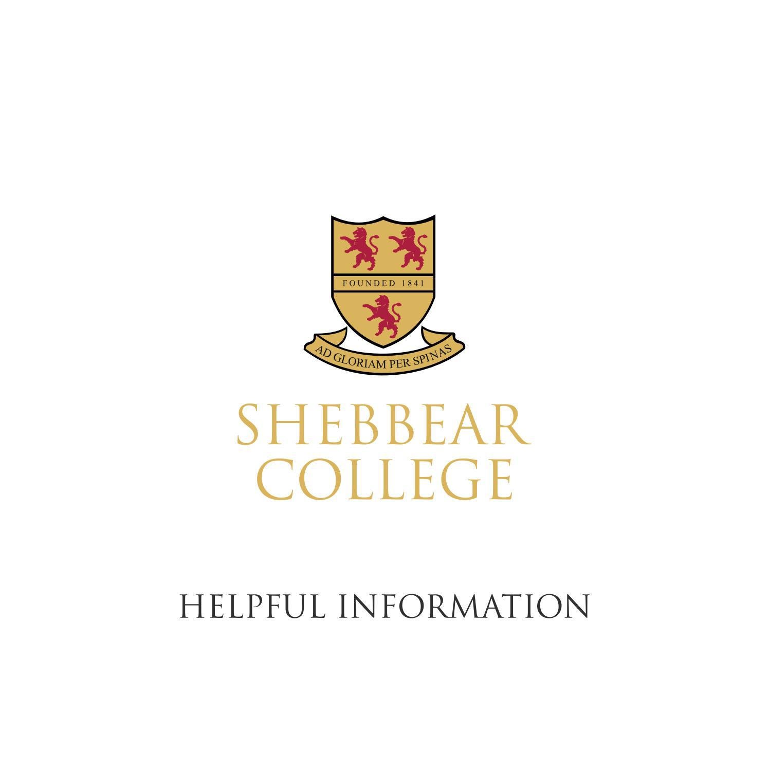 Shebbear College Helpful Information 2020-21 by Shebbear College - Issuu