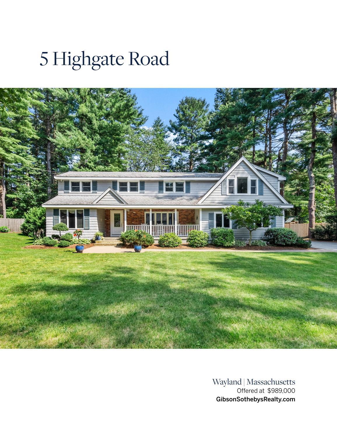 5 Highgate Road, Wayland by Gibson Sotheby's International Realty - Issuu