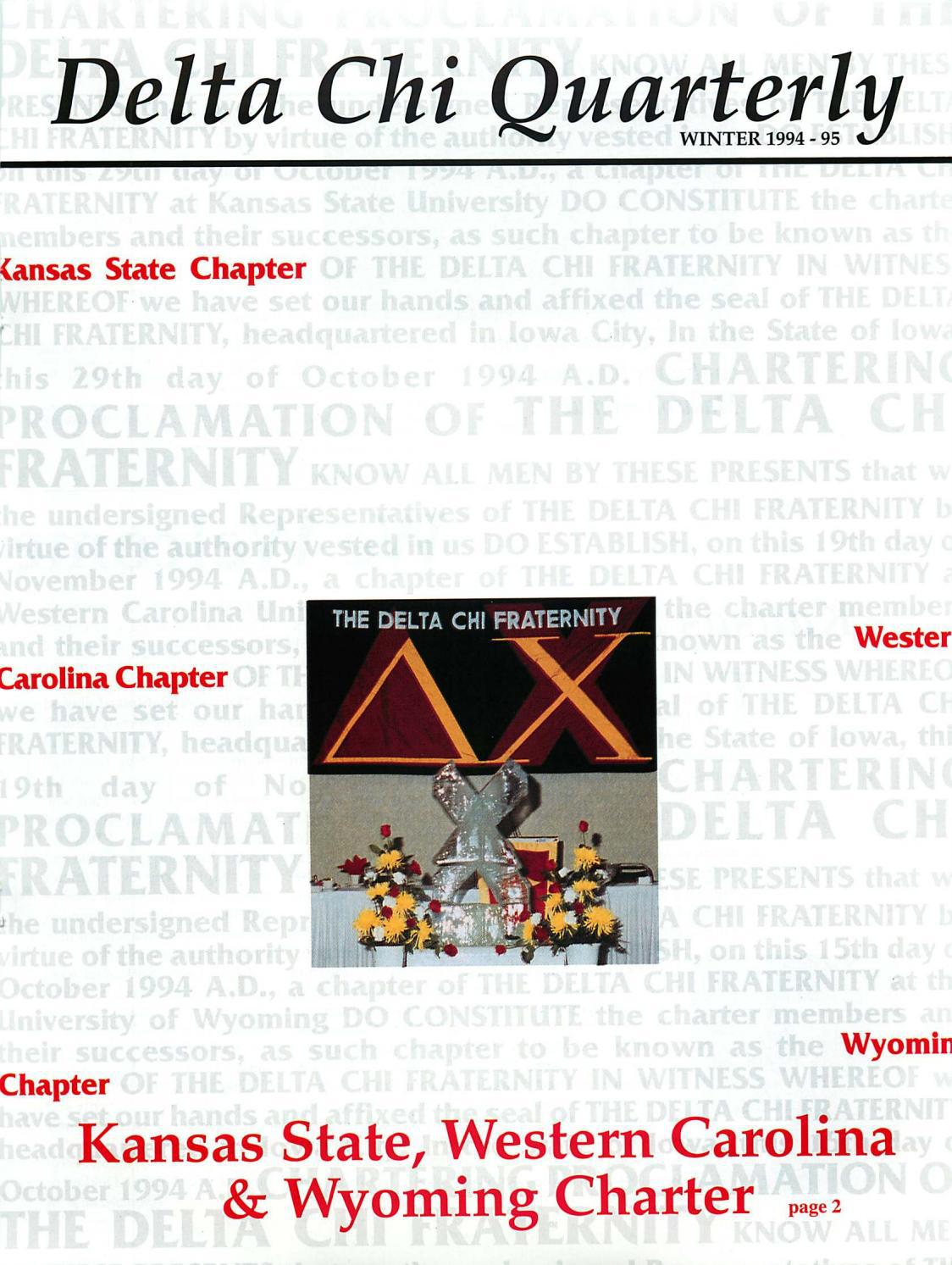 The Delta Chi Quarterly - Winter 1994-95 by Delta Chi Fraternity - Issuu