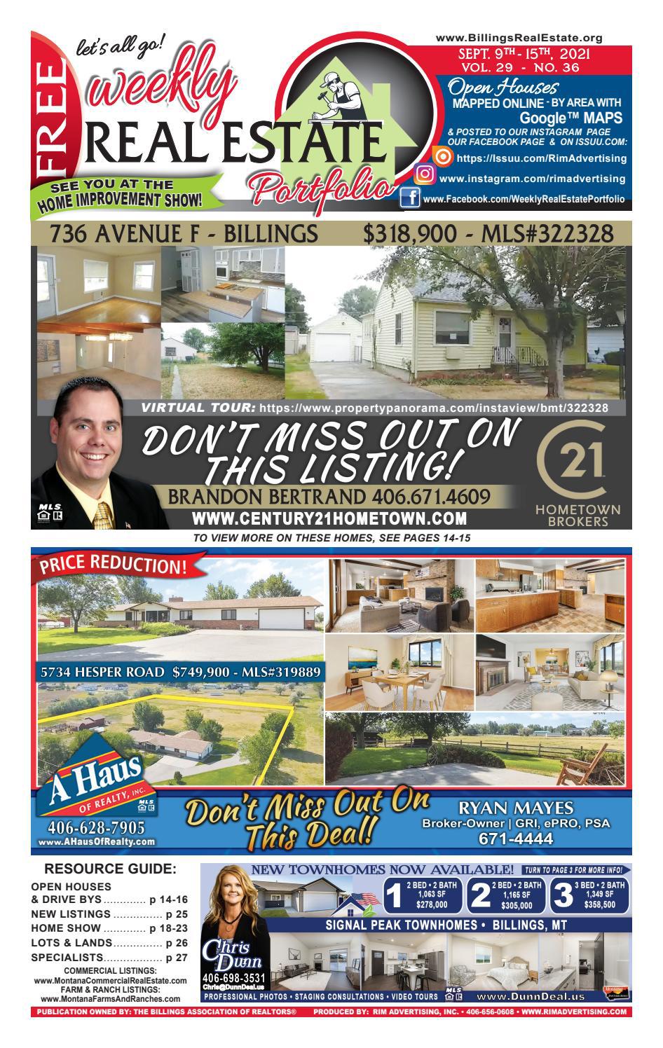 WEEKLY REAL ESTATE PORTFOLIO - SEPTEMBER 9TH, 2021 by RIMAdvertising ...