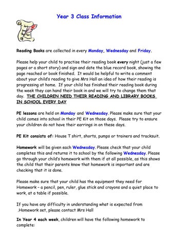 Year 3 Class Information by Schudio - Issuu