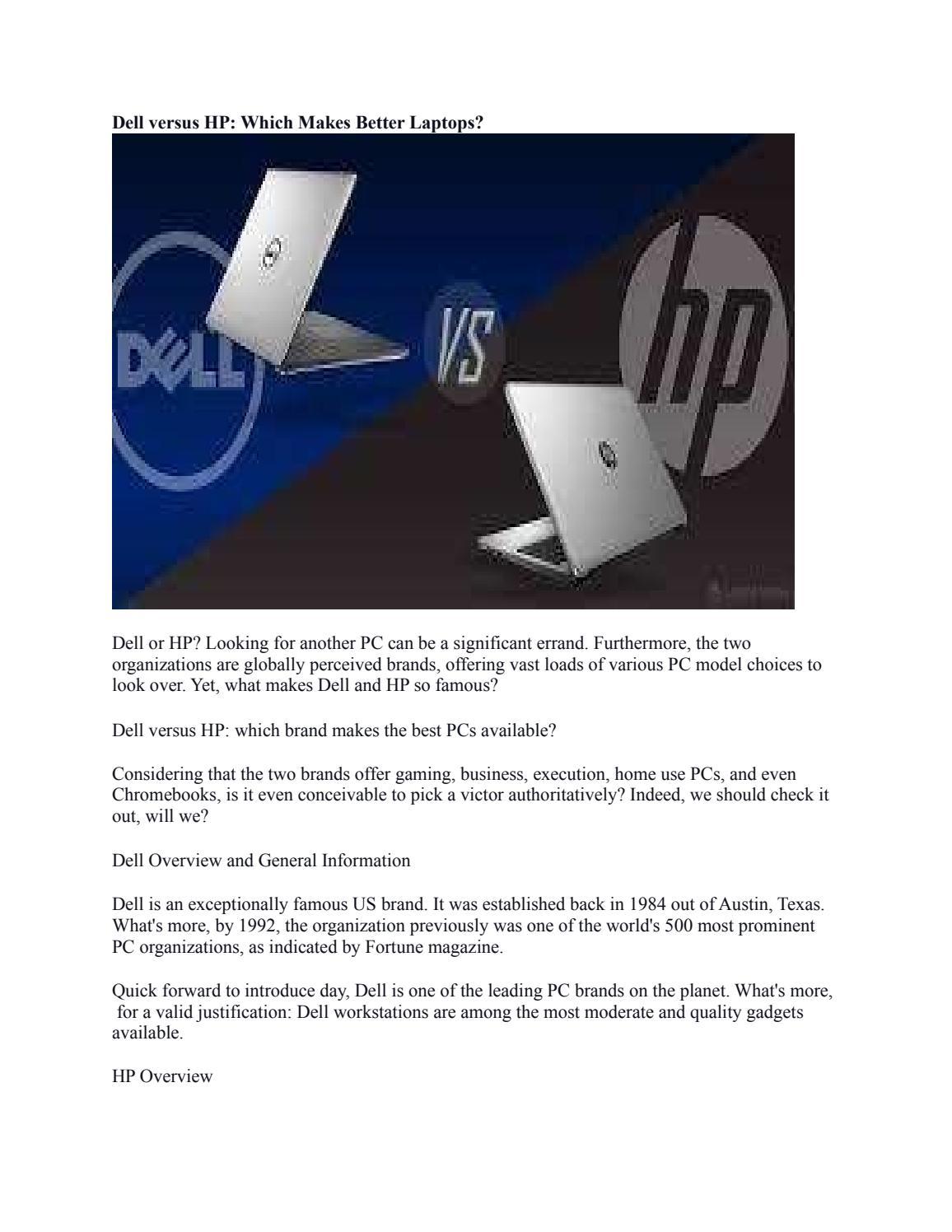 Dell versus HP: Which Makes Better Laptops? by globalnettech2019 - Issuu