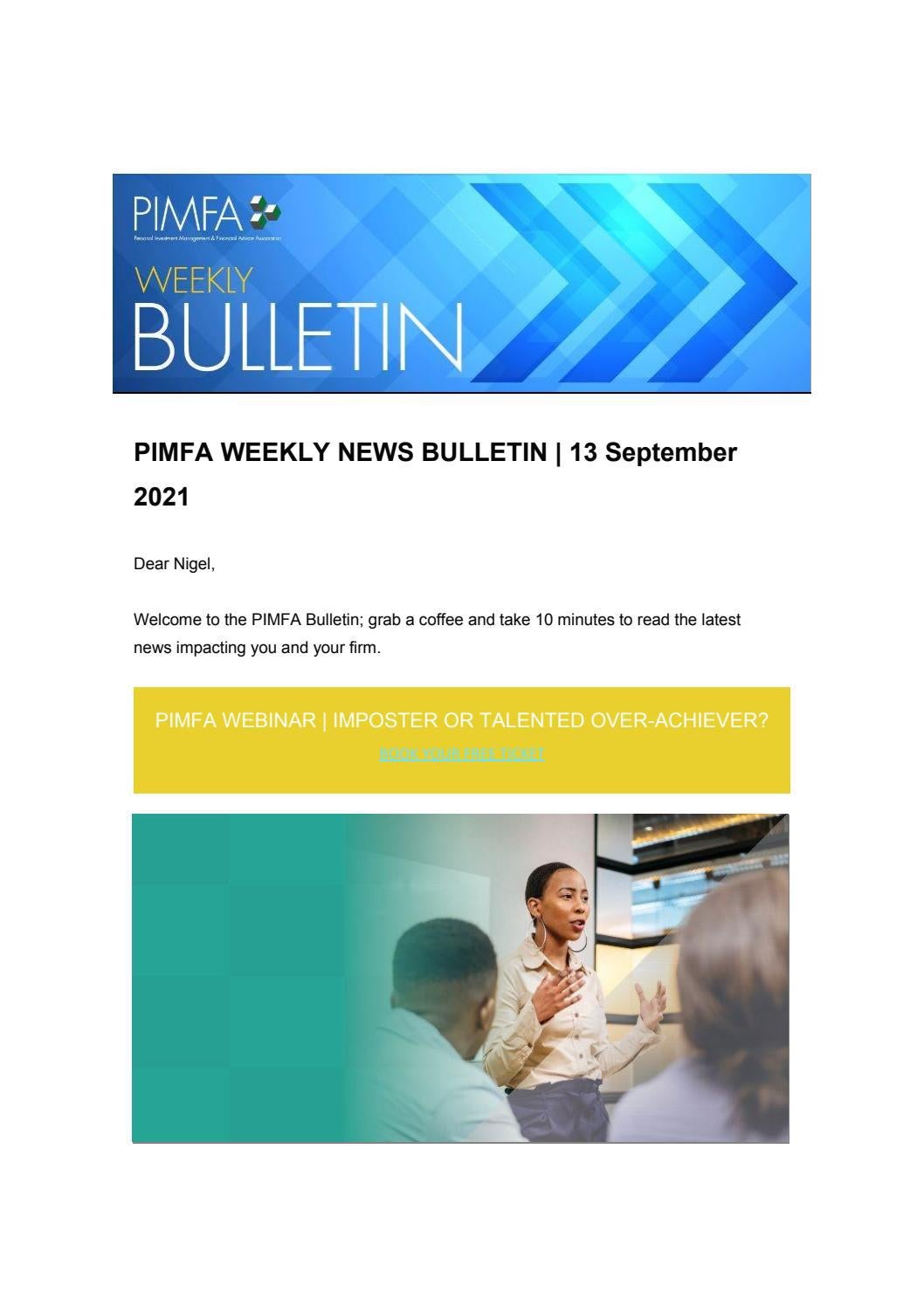 PIMFA Weekly News Bulletin - 13 September 2021 by PIMFA - Issuu