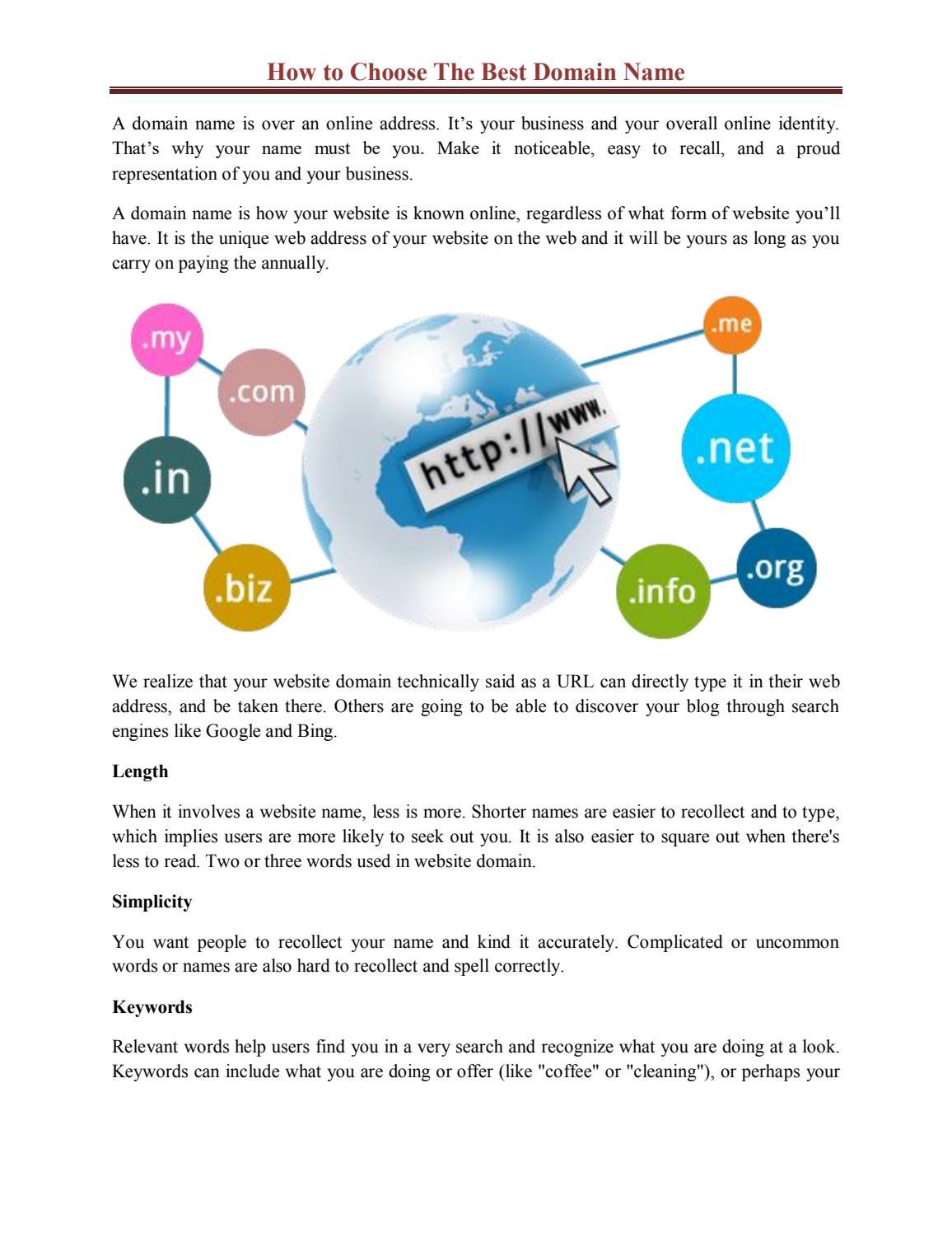 How to Choose The Best Domain Name by website designing in company in ...