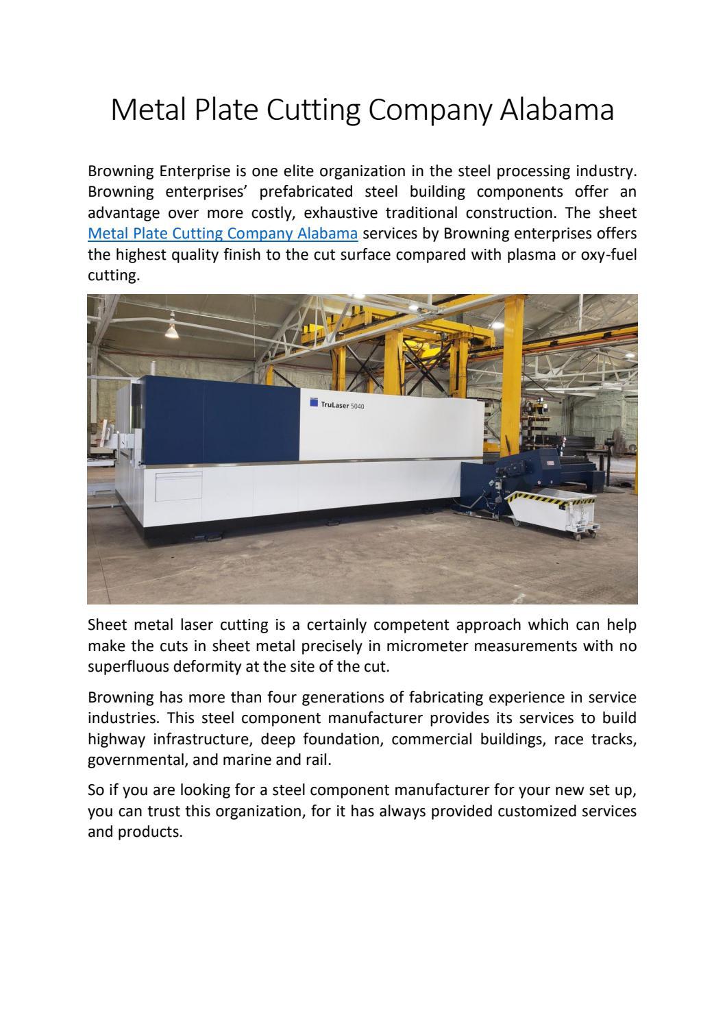 Metal Plate Cutting Company Alabama by browningenterpriseinc - Issuu