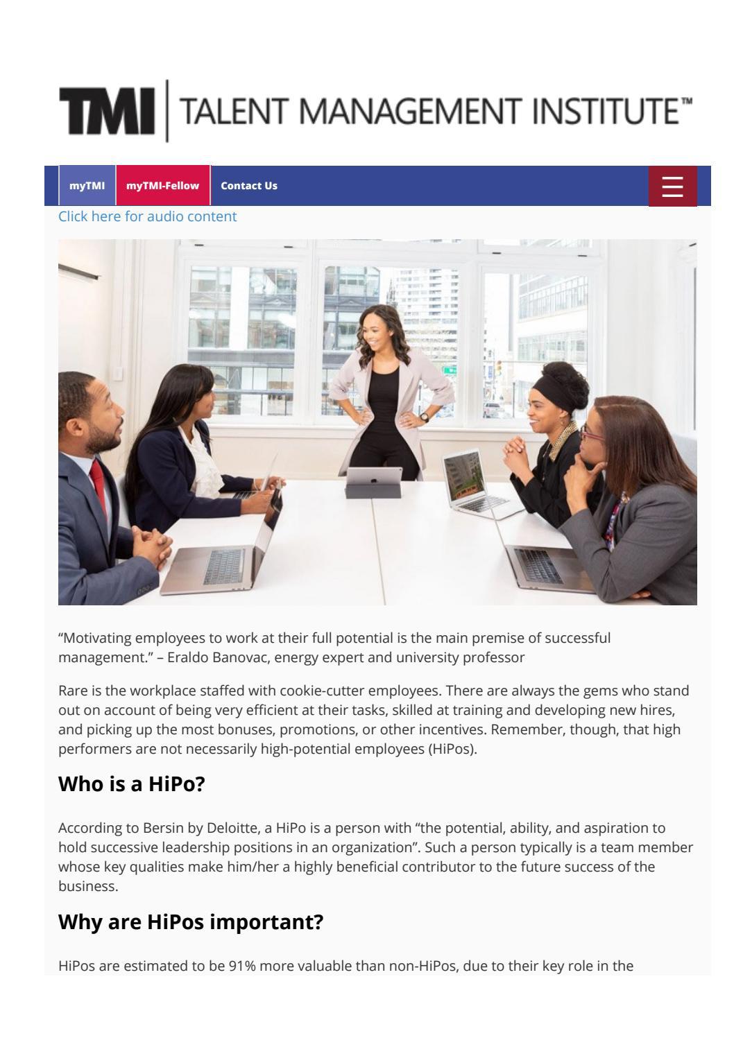 How To Identify, Manage, And Nurture High-Potential Employees by Talent ...