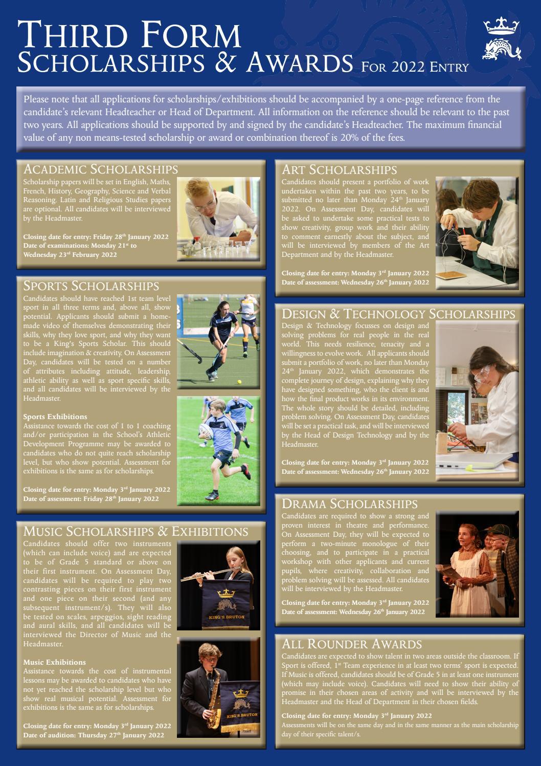 Third Form Scholarships & Awards Leaflet by King's Bruton - Issuu