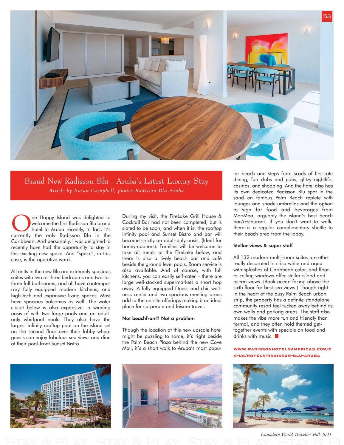 Brand New Radisson Blu- Aruba by Sue Campbell - Issuu