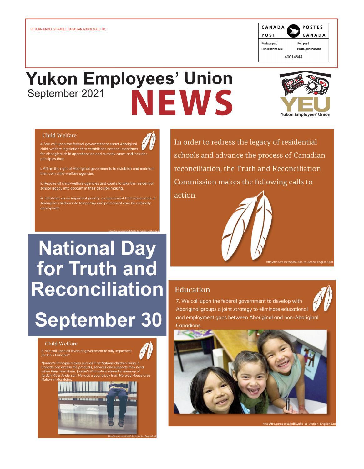 Yukon Employees' Union Newsletter, September 2021 by YEU/PSAC - Issuu