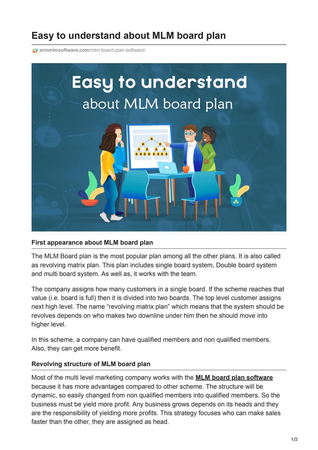 Easy To Understand About MLM Board Plan by ARM MLM software - Issuu