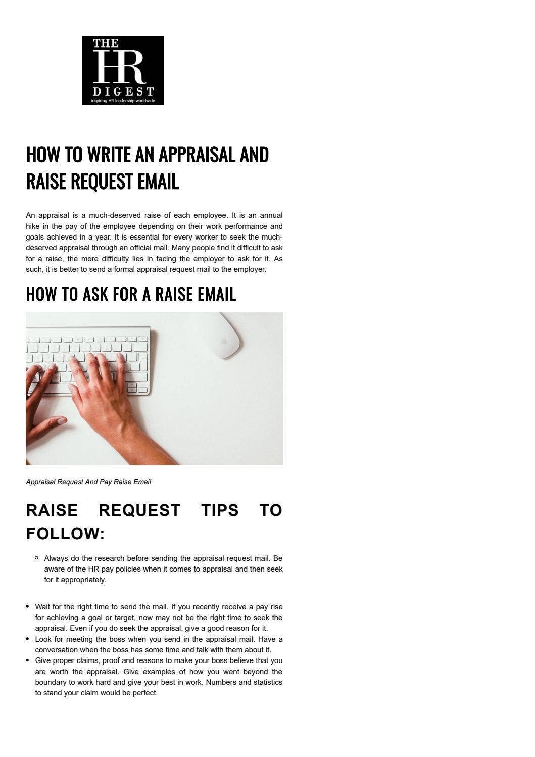 How to Write a Raise Request Email and Appraisal by Ethan Hest - Issuu
