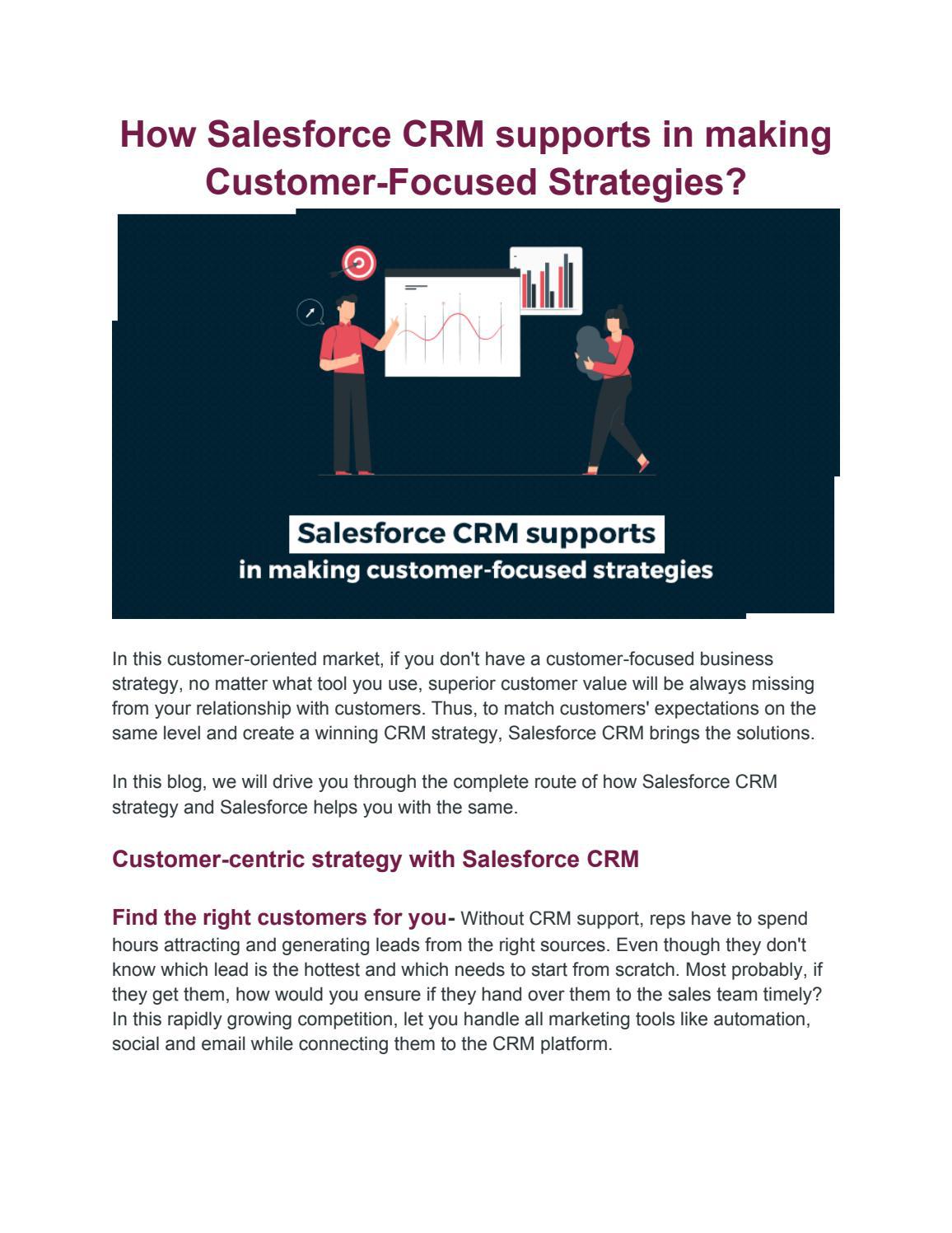 How Salesforce CRM supports in making customer-focused strategies? by ...
