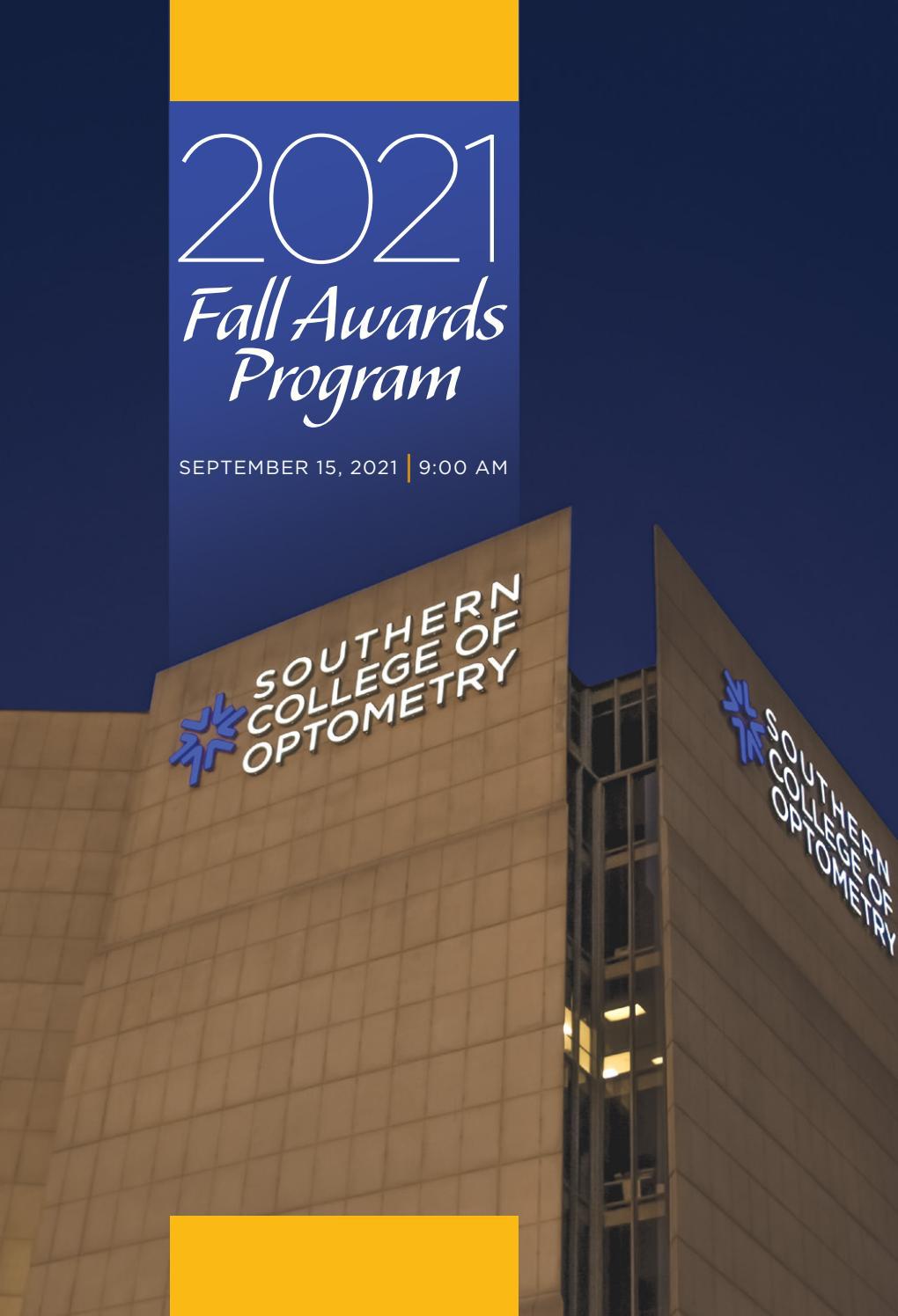 2021 Fall Awards Program—Southern College of Optometry by Southern ...