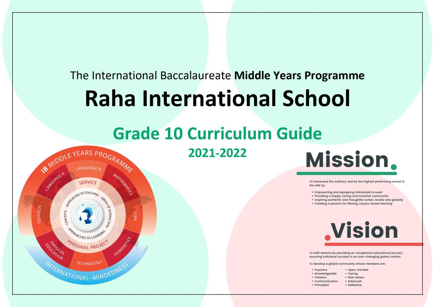 Grade 10 Curriculum Guide 2021-2022 by Raha Interntional School - Issuu
