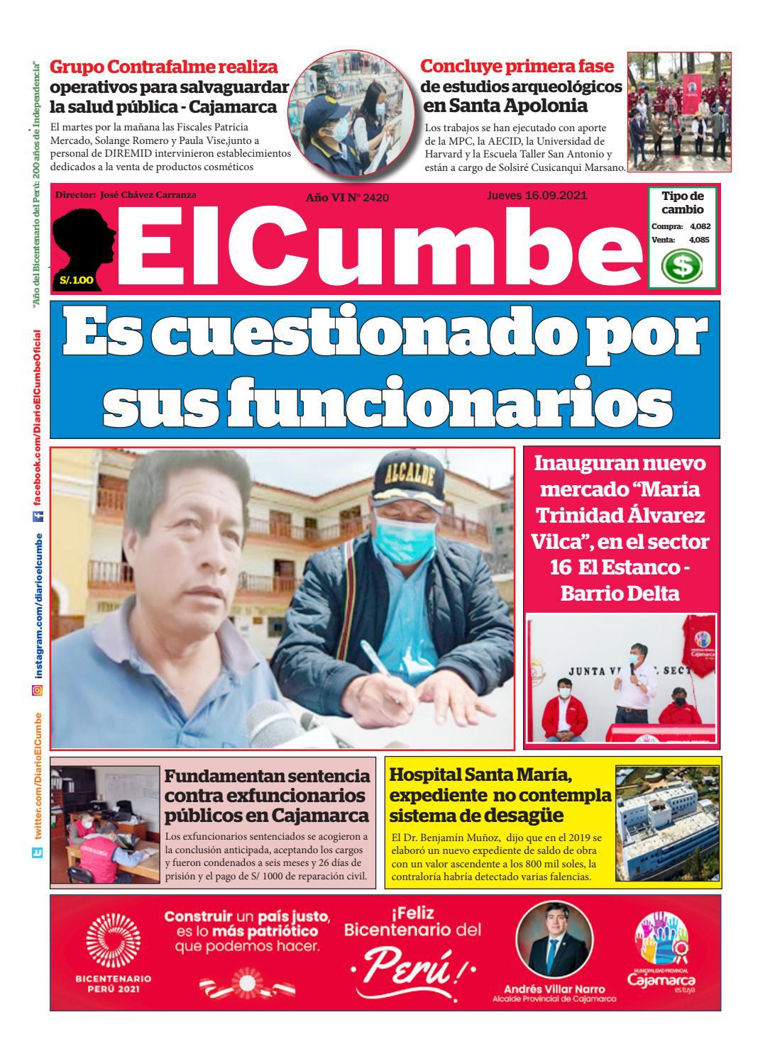 Diario El Cumbe 16 de setiembre 2021 by Diario El Cumbe - Issuu