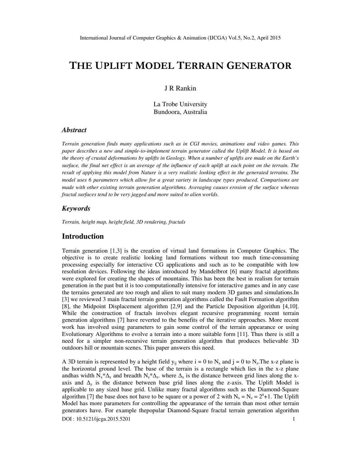 The uplift model terrain generator by International Journal of Computer ...