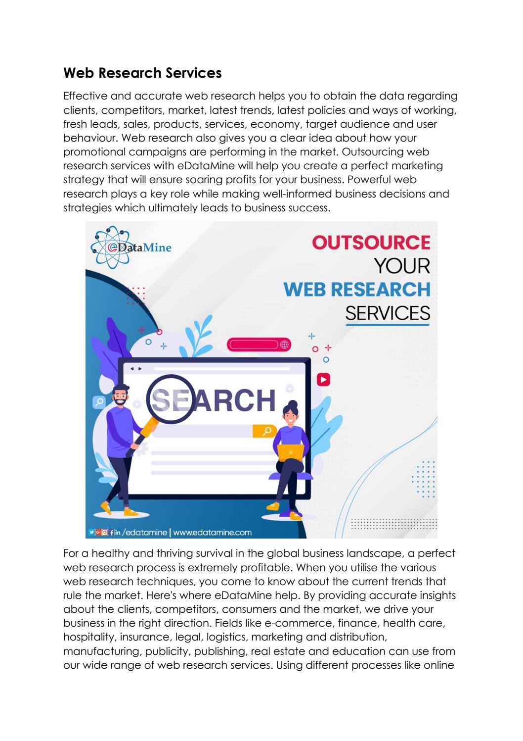 Outsource Web Research Services by eDataMine - Issuu