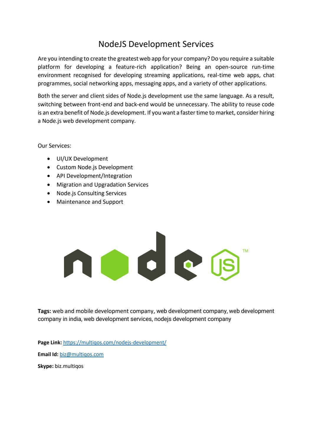 Node.JS Development Services By MultiQoS by MultiQoS Tech - Issuu