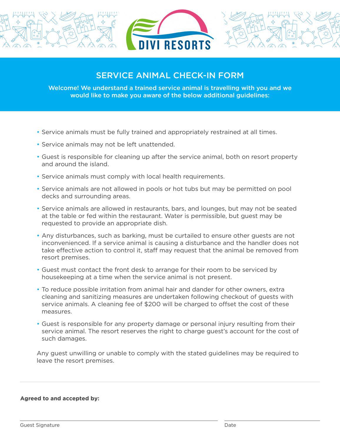 Service Animal Check-In Form by Divi Resorts - Issuu